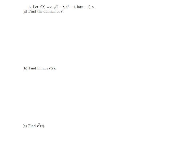 Solved Let vec(r)(t)= .(a) ﻿Find the | Chegg.com