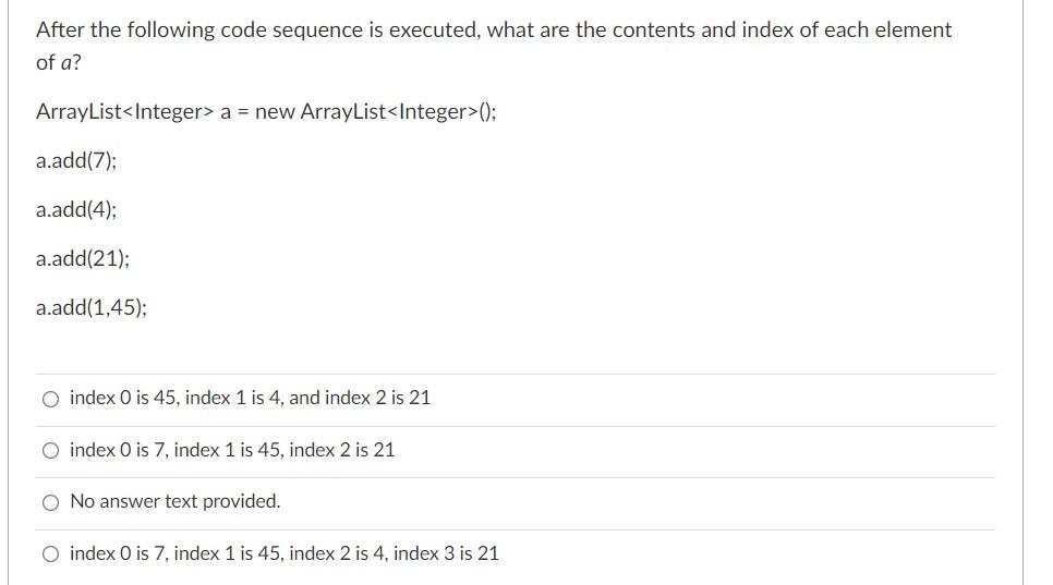 Solved After the following code sequence is executed, what | Chegg.com