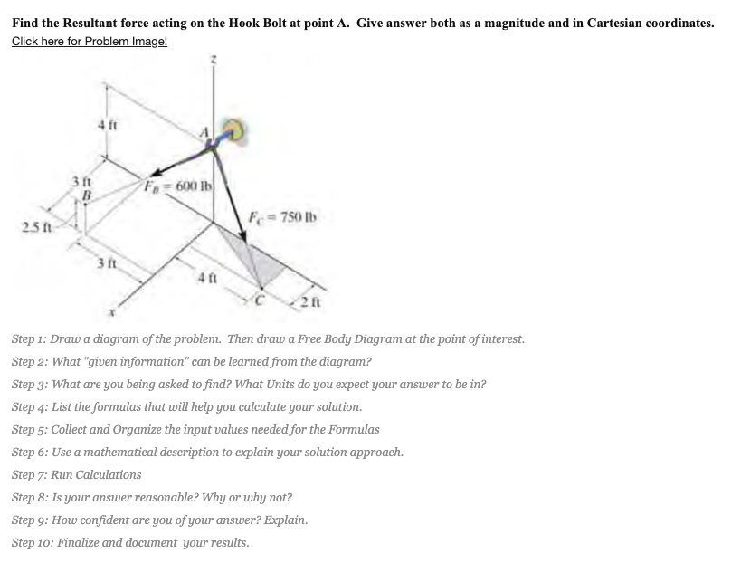 Solved Find the Resultant force acting on the Hook Bolt at | Chegg.com