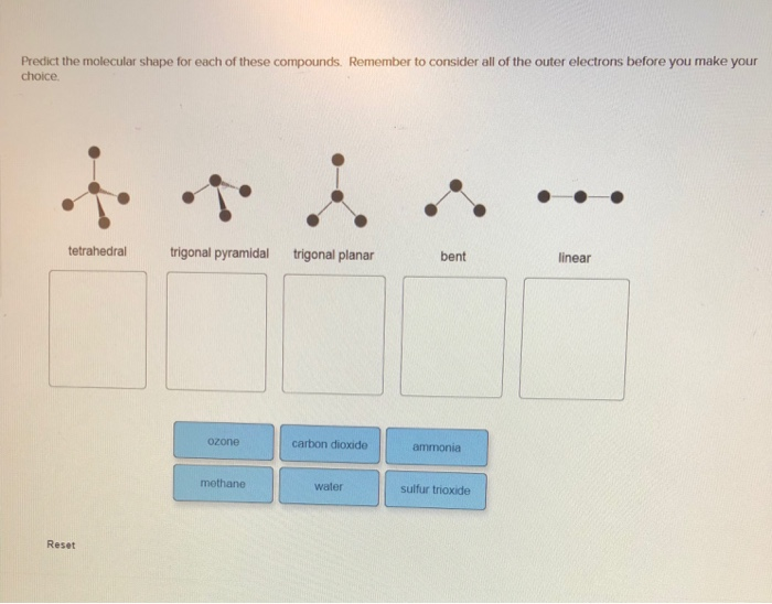 Solved Predict the molecular shape for each of these | Chegg.com