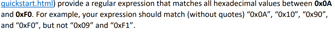 Solved quickstart.html) provide a regular expression that | Chegg.com