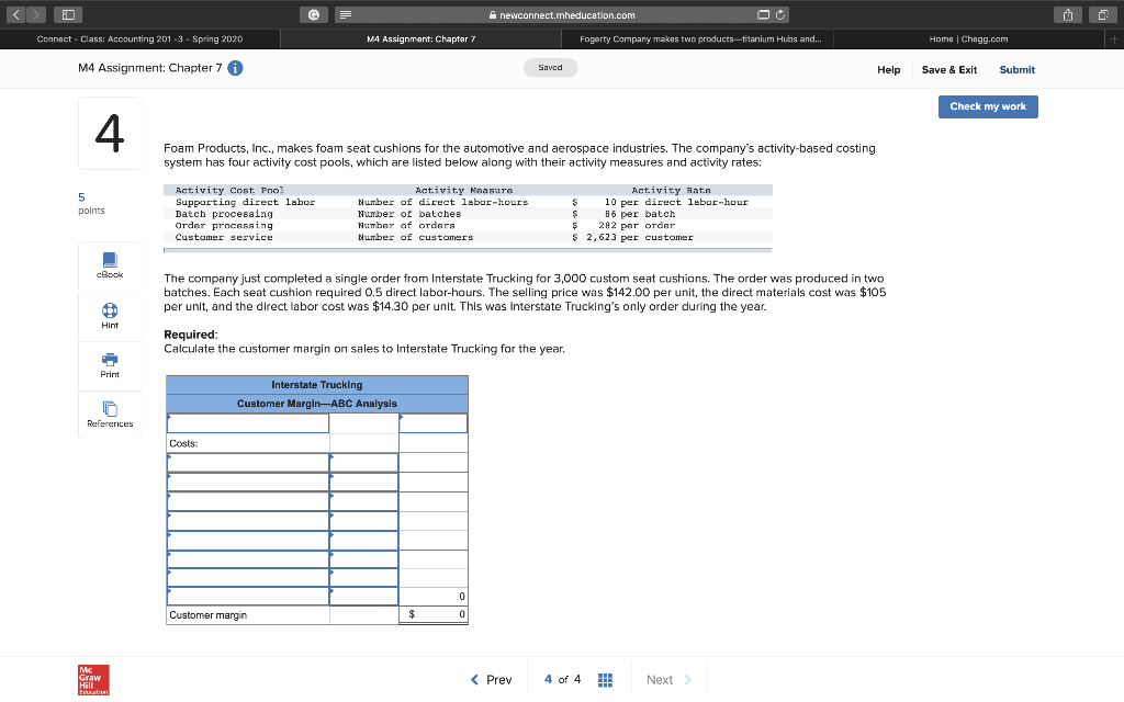 Solved newconnect.mheducation.com Connect - Class: | Chegg.com