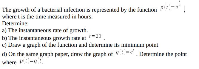 Solved The growth of a bacterial infection is represented by | Chegg.com