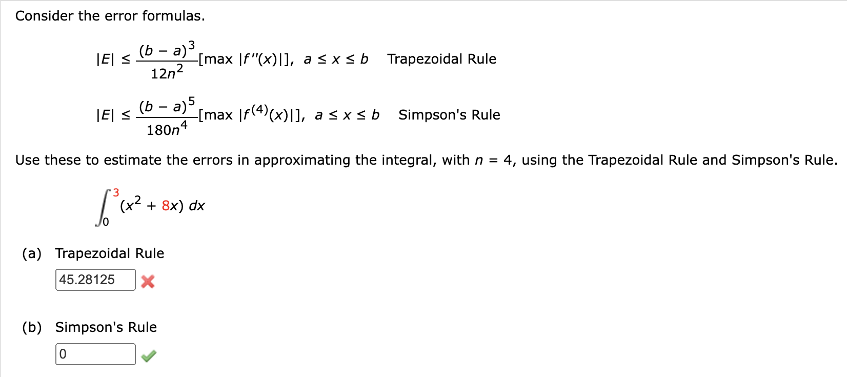 Solved Consider the error formulas. | Chegg.com
