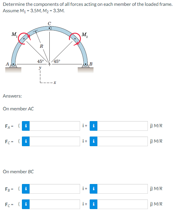 Solved Determine the components of all forces acting on each | Chegg.com