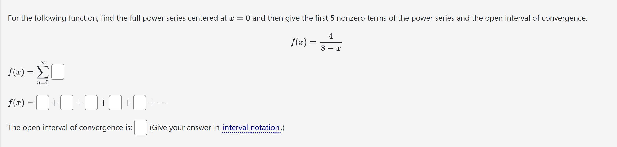 Solved For the following function, find the full power | Chegg.com