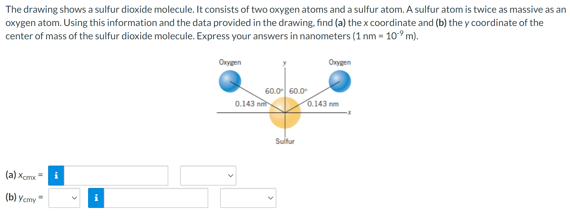 Solved The drawing shows a sulfur dioxide molecule. It | Chegg.com