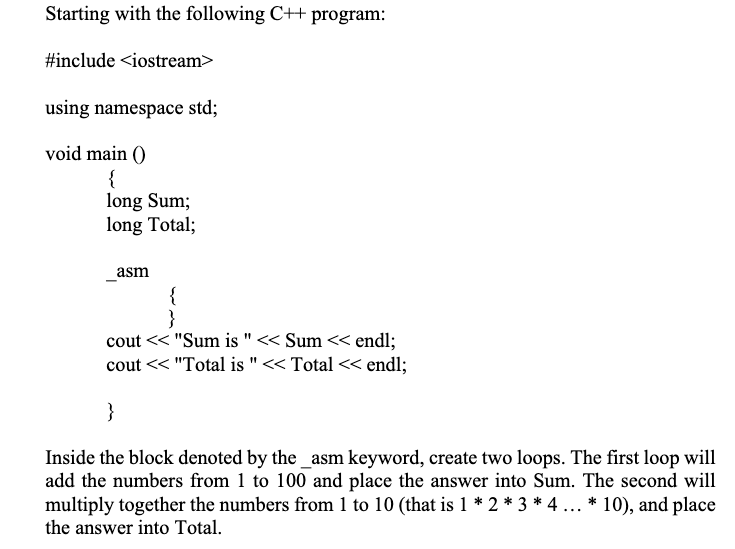 Solved Starting with the following C++ program: #include | Chegg.com