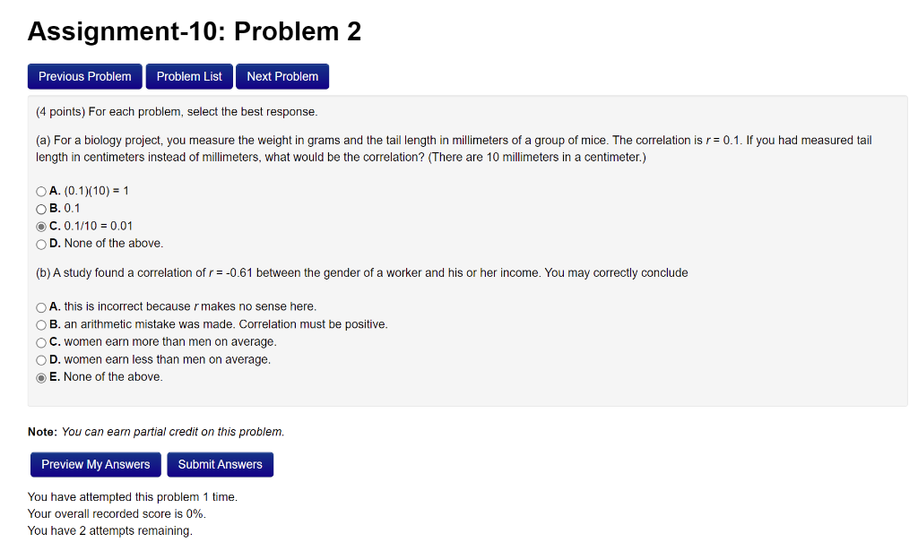 Solved Assignment-10: Problem 2 Previous Problem Problem | Chegg.com