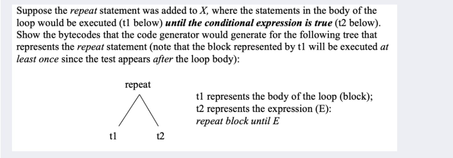 Solved Suppose the repeat statement was added to X, where | Chegg.com