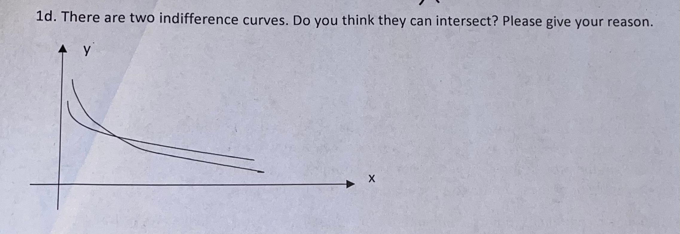 Solved 1d. There are two indifference curves. Do you think | Chegg.com