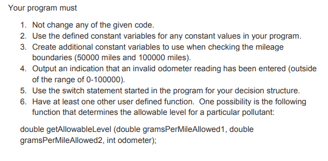 Solved Specification Complete a program that has a user | Chegg.com