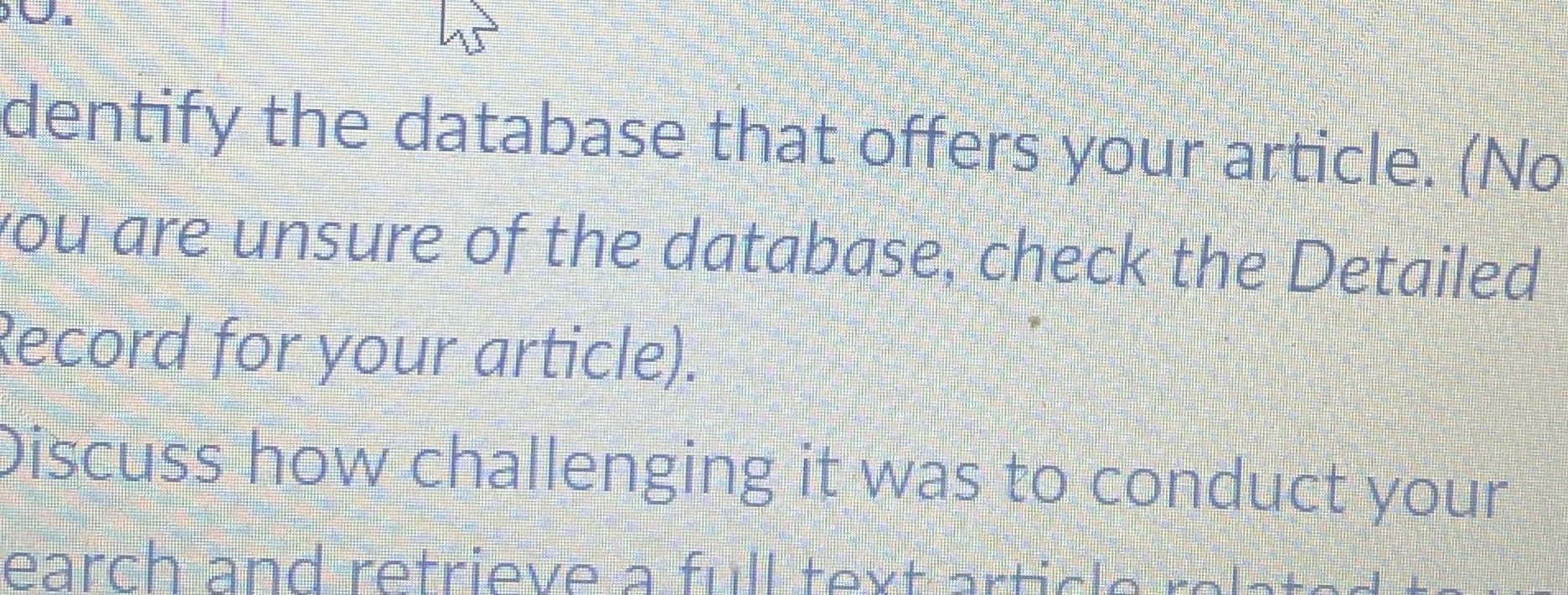 Solved dentify the database that offers your article. (Noou | Chegg.com