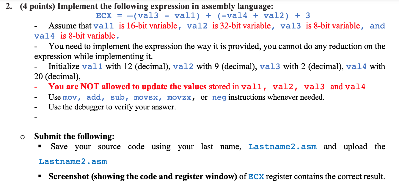 Solved (4 points) Implement the following expression in | Chegg.com