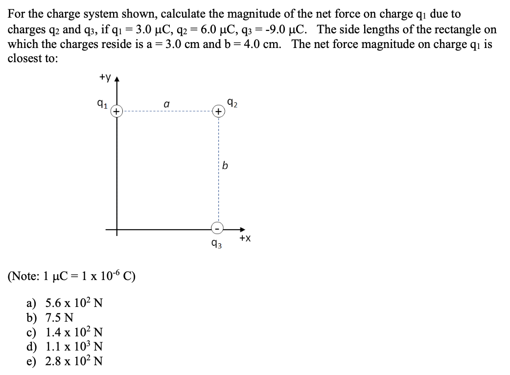 Solved For the charge system shown, calculate the magnitude | Chegg.com