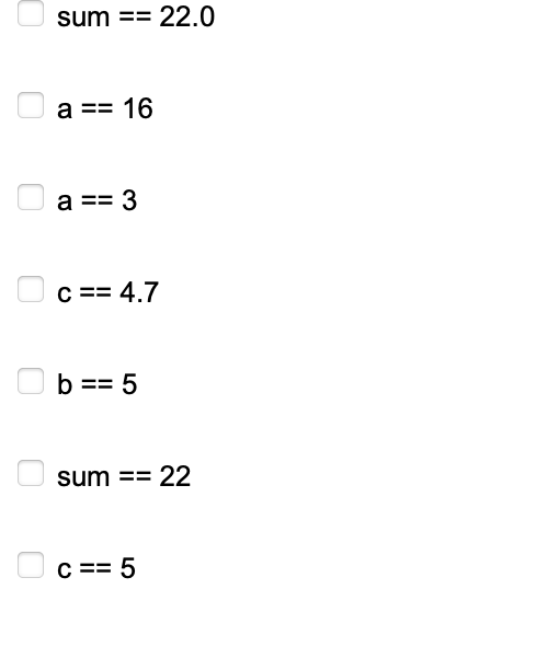Solved Consider the following code: int a = 3; int b = 5; | Chegg.com