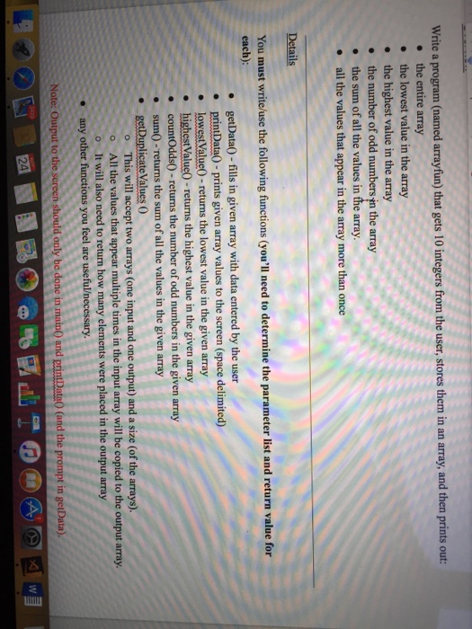 Solved Write a program (named arrayfun) that gets 10 | Chegg.com