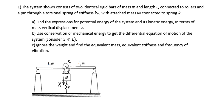 Solved Vibrations Class: Please, use your own knowledge to | Chegg.com