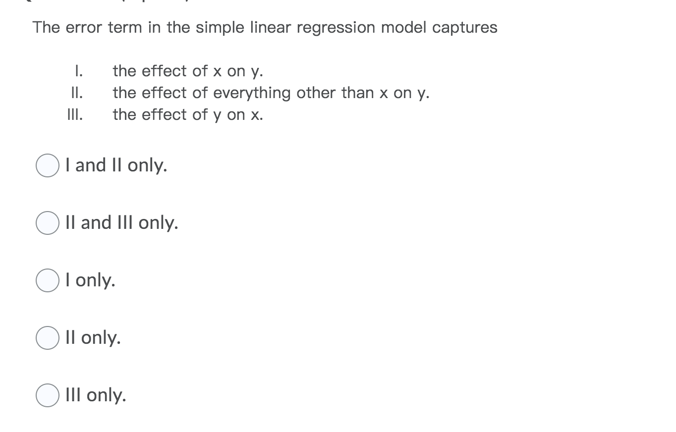 Solved The error term in the simple linear regression model | Chegg.com