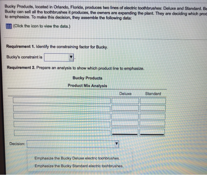 Solved Bucky Products, located in Ort Bucky can sell all the | Chegg.com