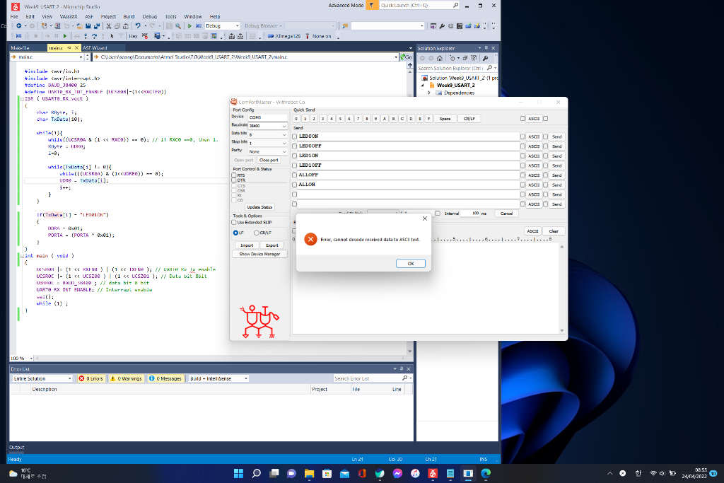 This is Atmel Studio 7 and my microchip is Atmega128. | Chegg.com
