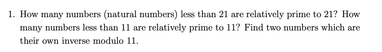 Solved 1. How many numbers (natural numbers) less than 21 | Chegg.com