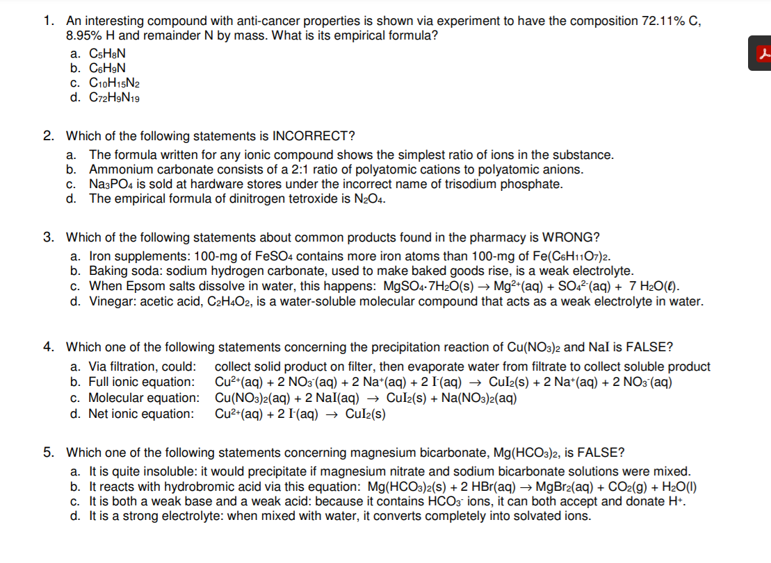 Solved 1. An interesting compound with anti-cancer | Chegg.com