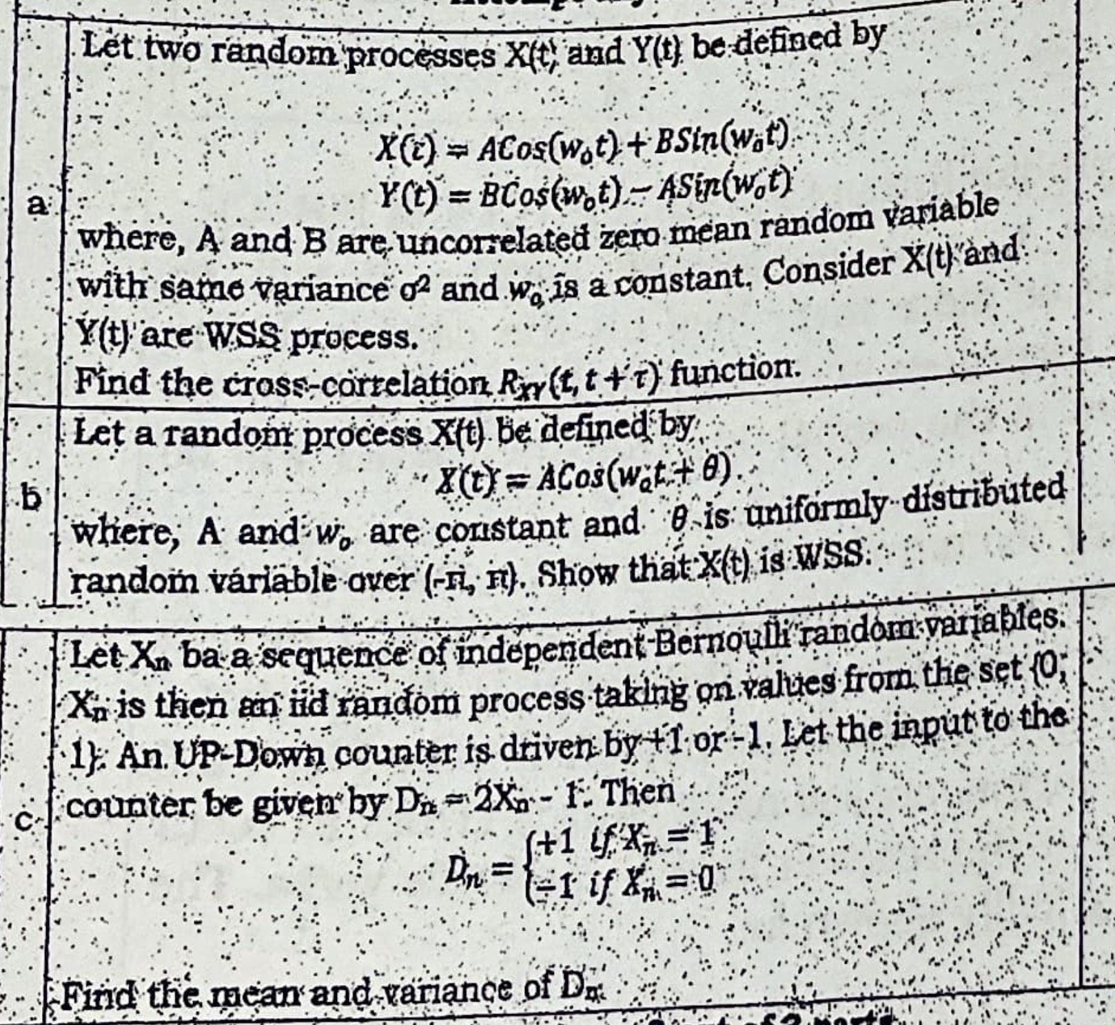 Solved Lét two random processes X(t) and Y(t) bedefined by | Chegg.com