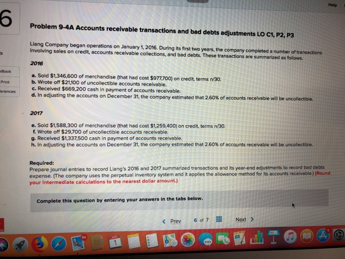 Solved Help 6 Problem 9-4A Accounts receivable transactions | Chegg.com