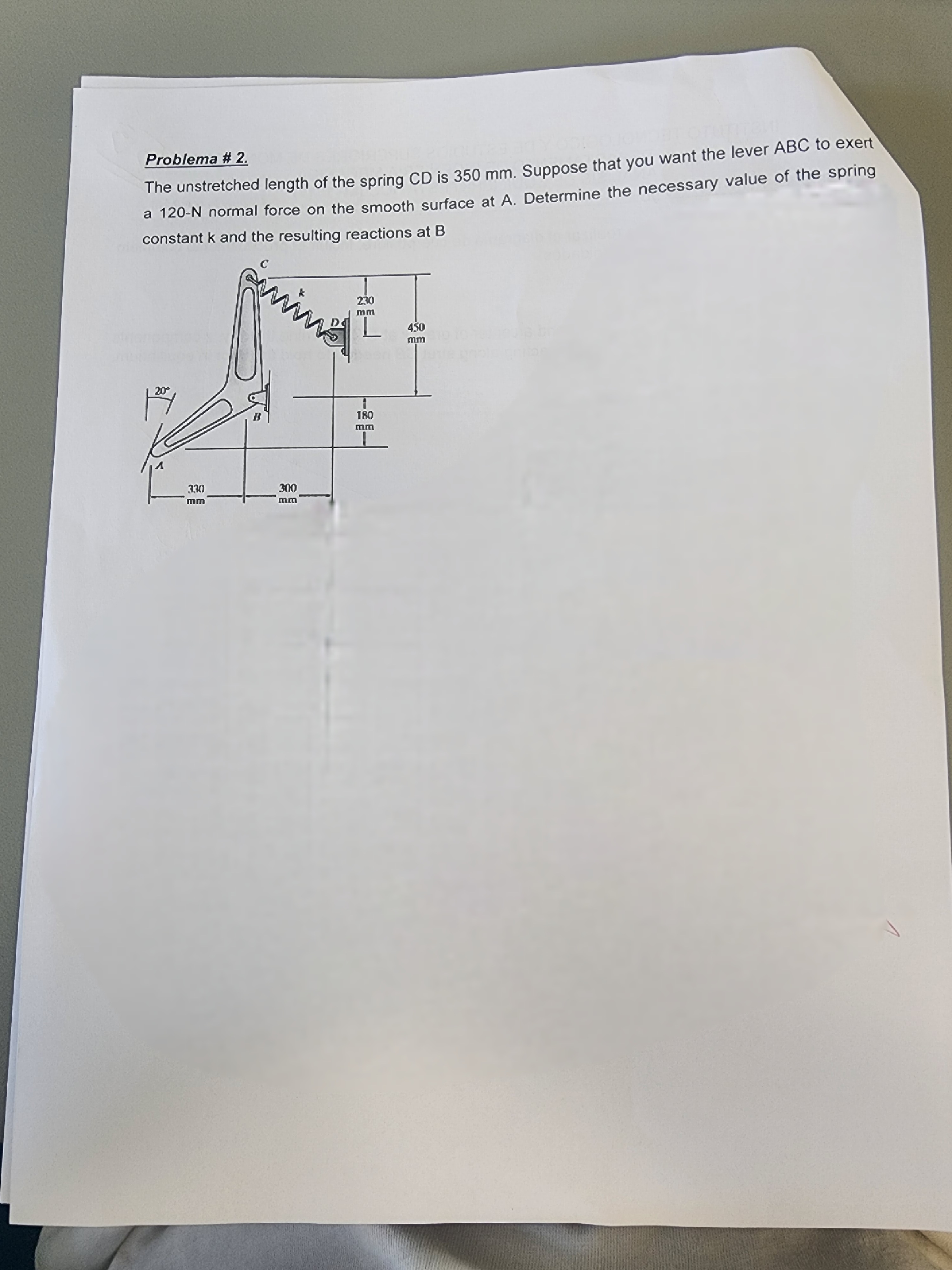 Solved Problema \# 2. The unstretched length of the spring | Chegg.com