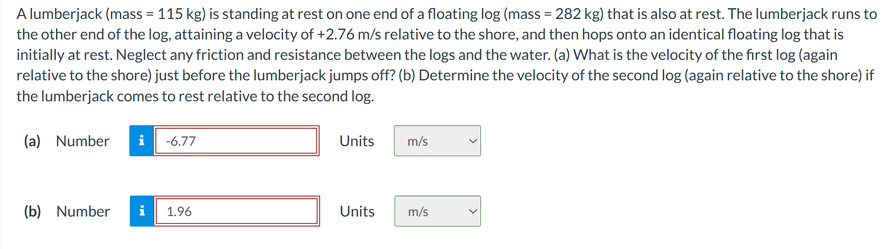 Solved A lumberjack (mass \( =115 \mathrm{~kg} \) ) ﻿is | Chegg.com