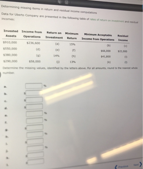 Solved Determining missing items in return and residual | Chegg.com