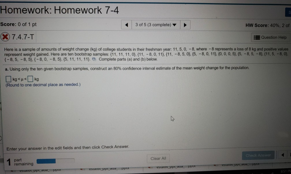 Solved 2 Part Answer A Using Only 10 Given Bootstrap 