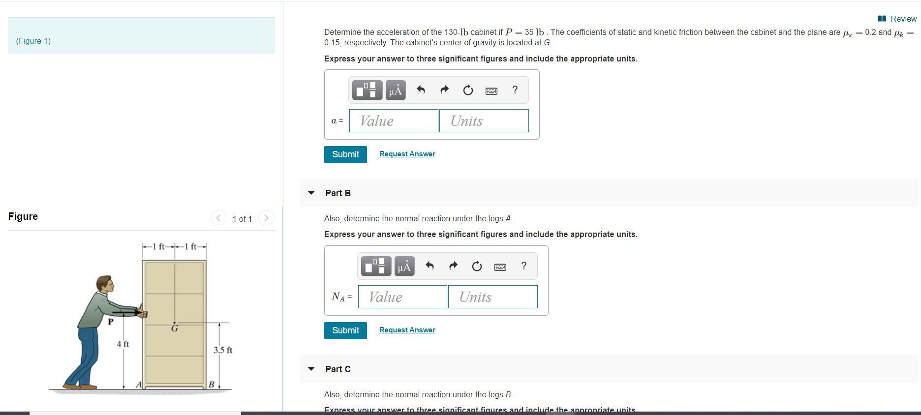 Solved Review Determine the acceleration of the 130-lb | Chegg.com