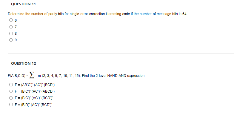 Solved Determine the number of parity bits for | Chegg.com