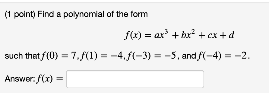 Solved (1 point) A new "LAI" (for Linear Algebra Index) | Chegg.com