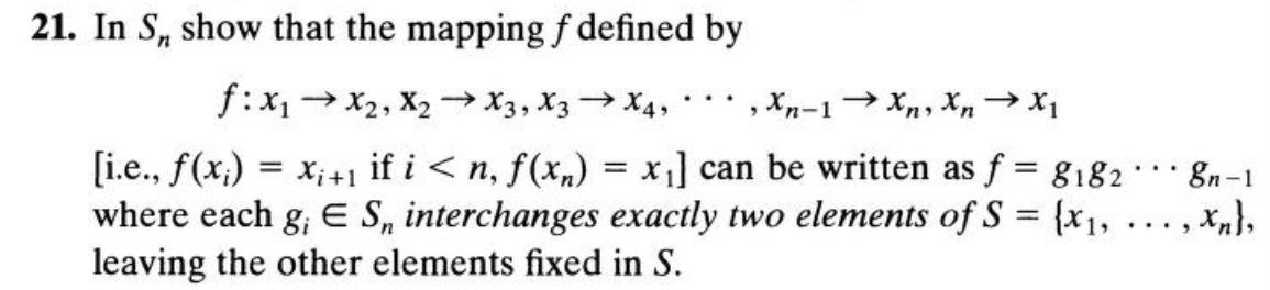 Solved 21. In Sn show that the mapping f defined by | Chegg.com