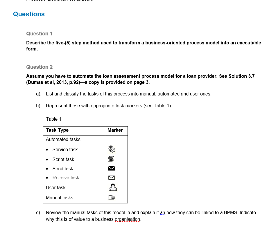 Solved Questions Question 1 Describe the five-(5) step | Chegg.com