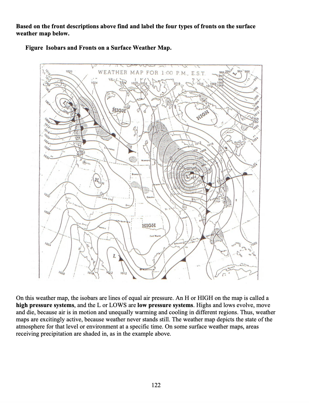 Solved PROCEDURE FOR DETERMINING FRONTAL LOCATIONS The | Chegg.com