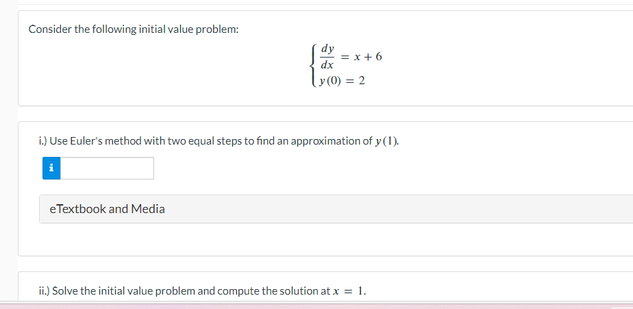 Solved Consider the following initial value problem: | Chegg.com