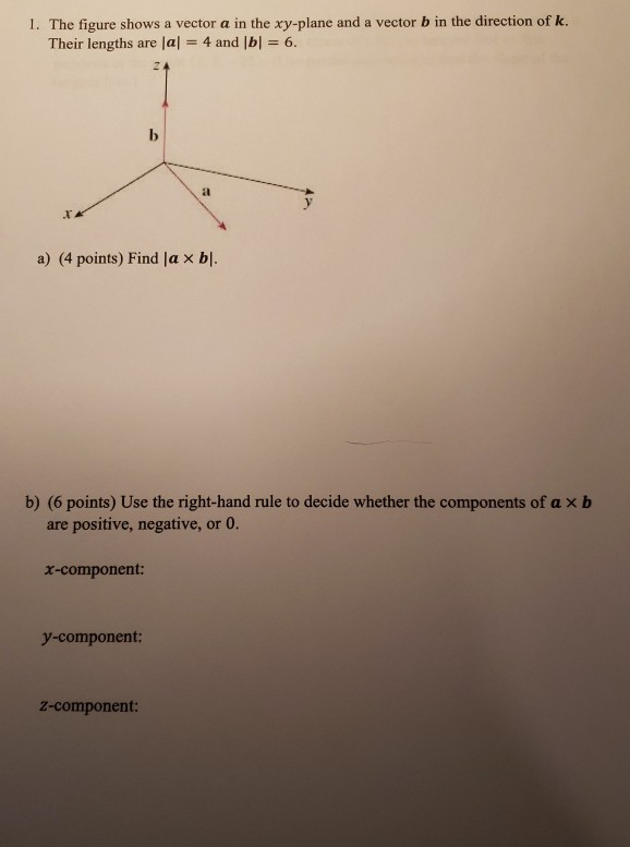 Solved 1 The Figure Shows A Vector A In The Xy Plane And A