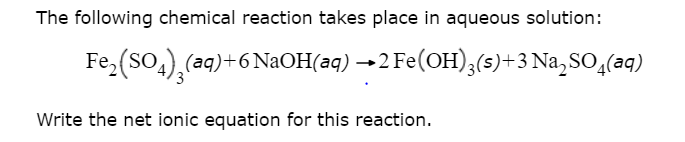 Solved The following chemical reaction takes place in | Chegg.com