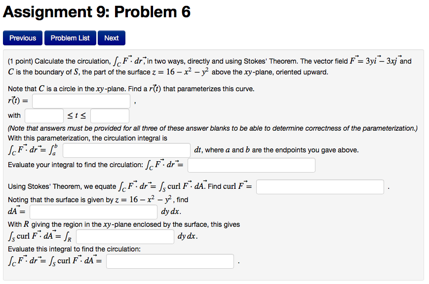 Solved Assignment 9: Problem 6 Previous Problem List Next (1 | Chegg.com