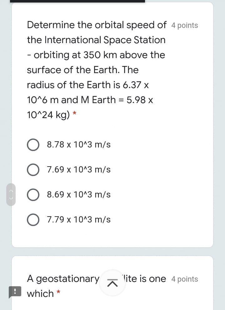 Solved Determine the orbital speed of 4 points the | Chegg.com