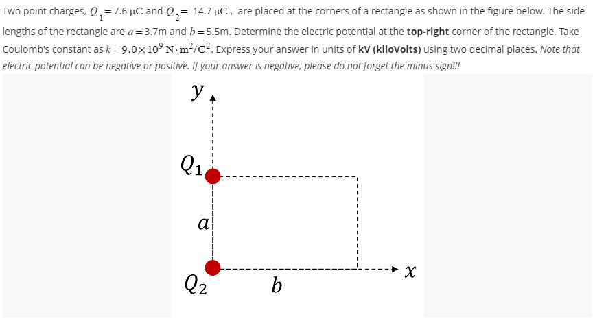 Solved Two point charges, Q1=7.6μC and Q2=14.7μC, are placed | Chegg.com