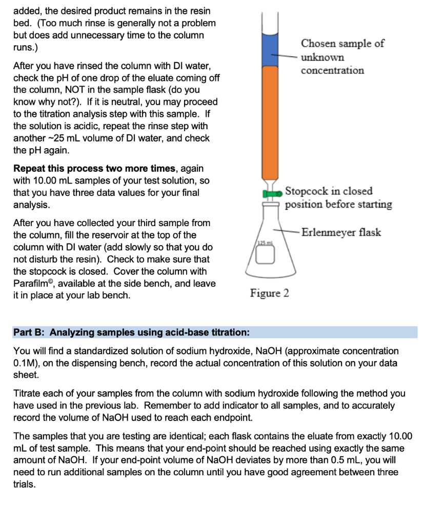 Pre-lab calculations: •Determine the volume of | Chegg.com