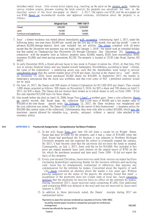 Practice Set Assignments Comprehensive Tax Return | Chegg.com