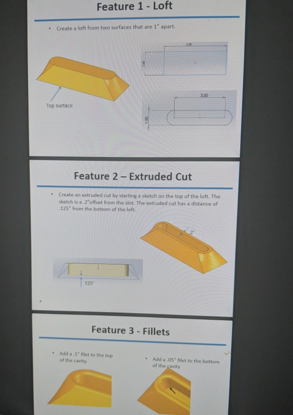 Feature 1 Loft .Create a loft from two surfaces that | Chegg.com