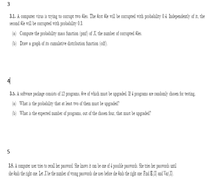 Solved 3 3.1. A computer virus is trying to corrupt two | Chegg.com
