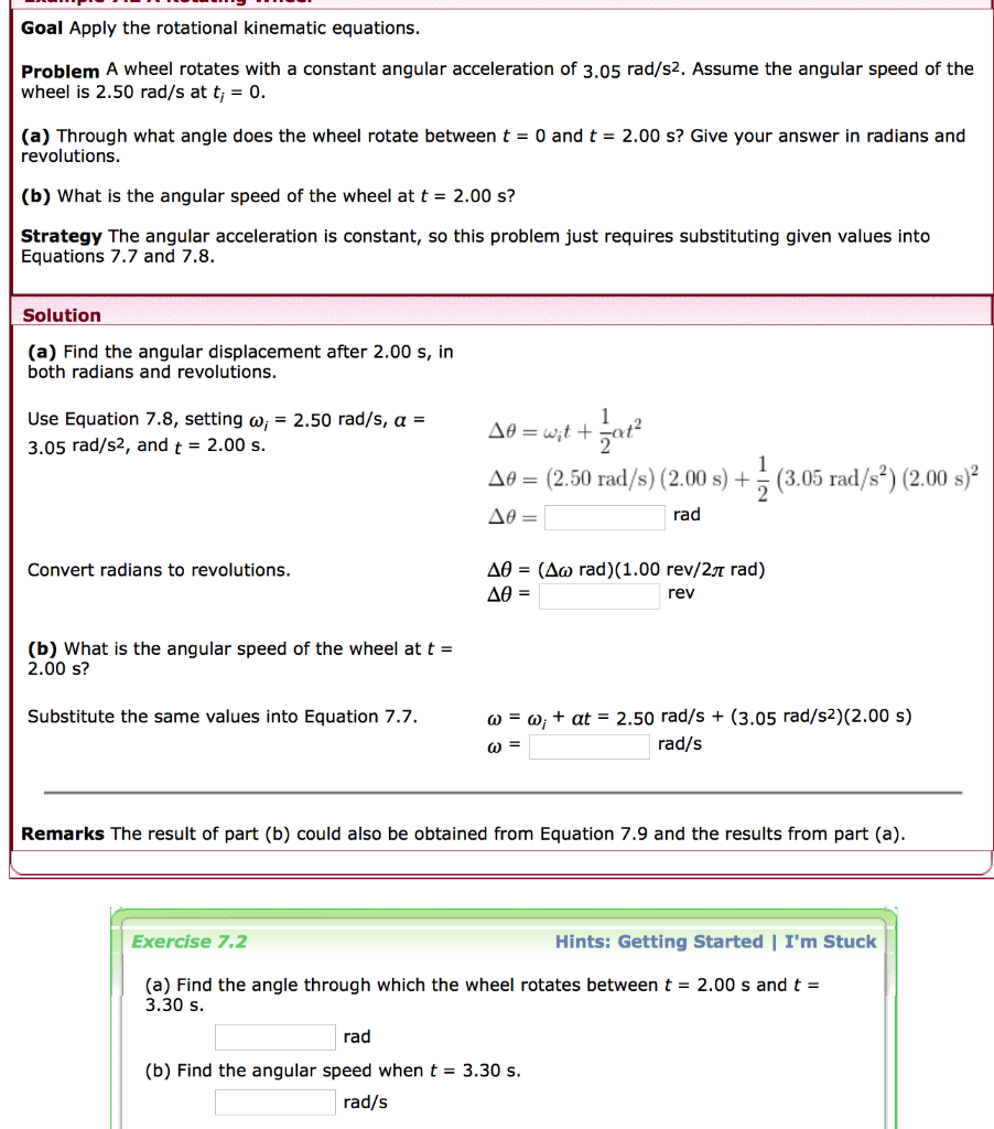 Solved Goal Apply the rotational kinematic equations. | Chegg.com
